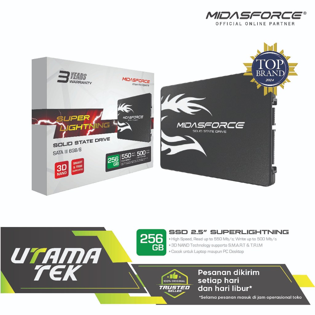 Jual SSD Midasforce 256 gb SSD Midas force 256GB resmi Original ...