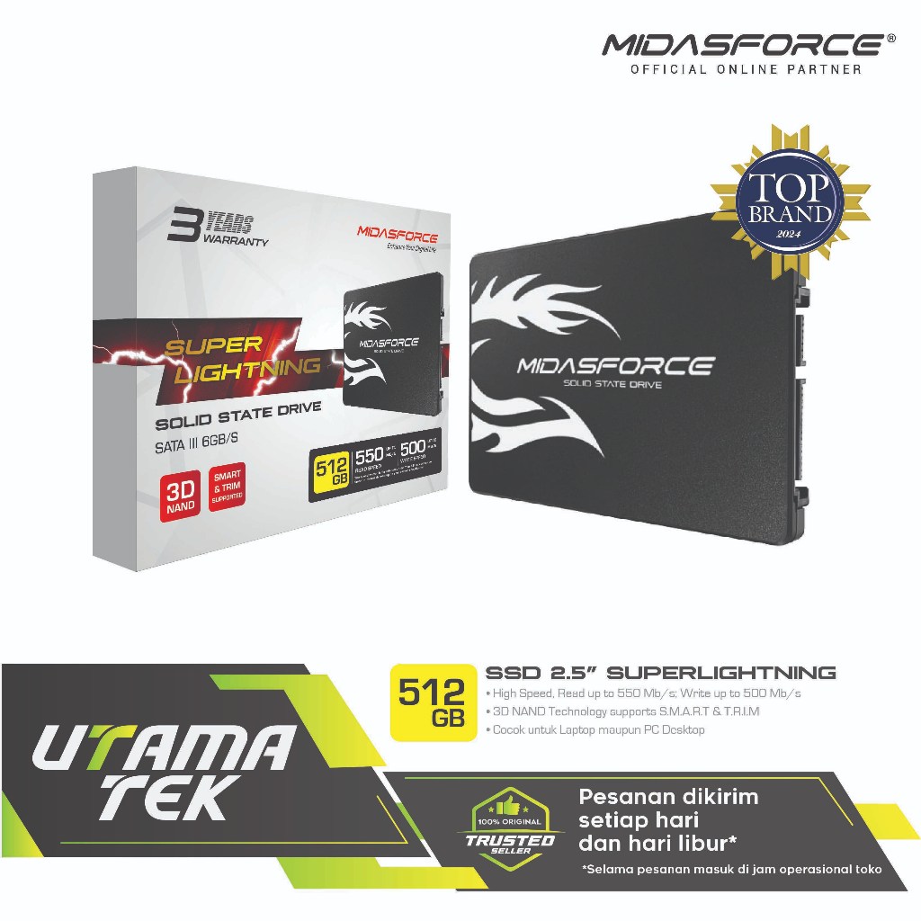 Jual SSD 512GB MIDAS FORCE SOLID STATE DRIVE 512 GB MIDASFORCE ORIGINAL ...
