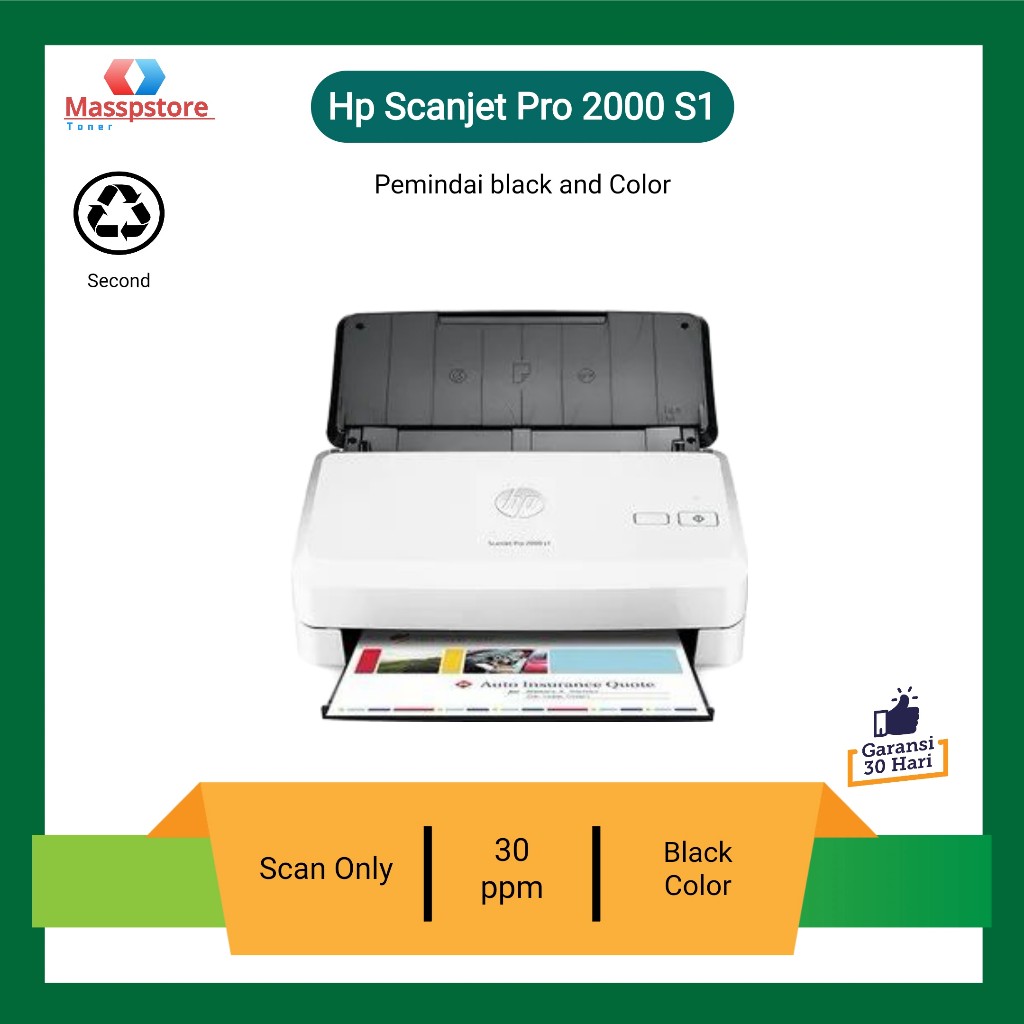 Jual Scaner Hp Scanjet Pro 2000 S1 bisa duplex Scener scenjet printer ...