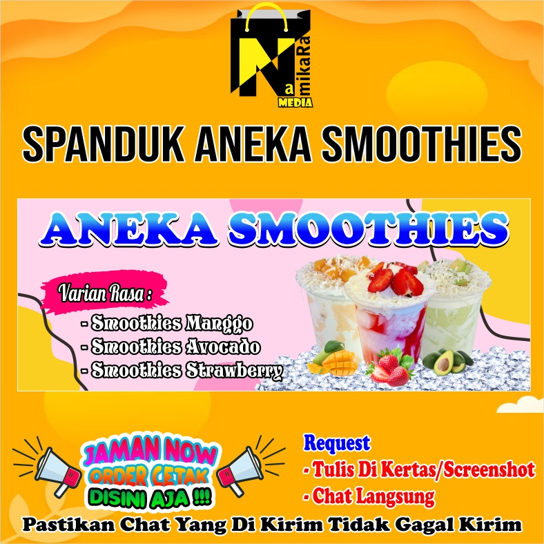 Jual spanduk banner backdrop smoothies terbaru bisa custom ukuran ...
