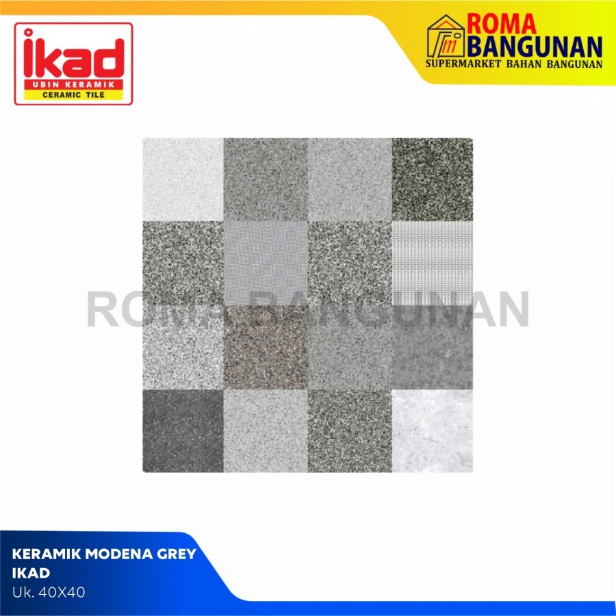 Jual KERAMIK LANTAI / KERAMIK MOTIF / KERAMIK IKAD MODENA GREY 40X40 ...