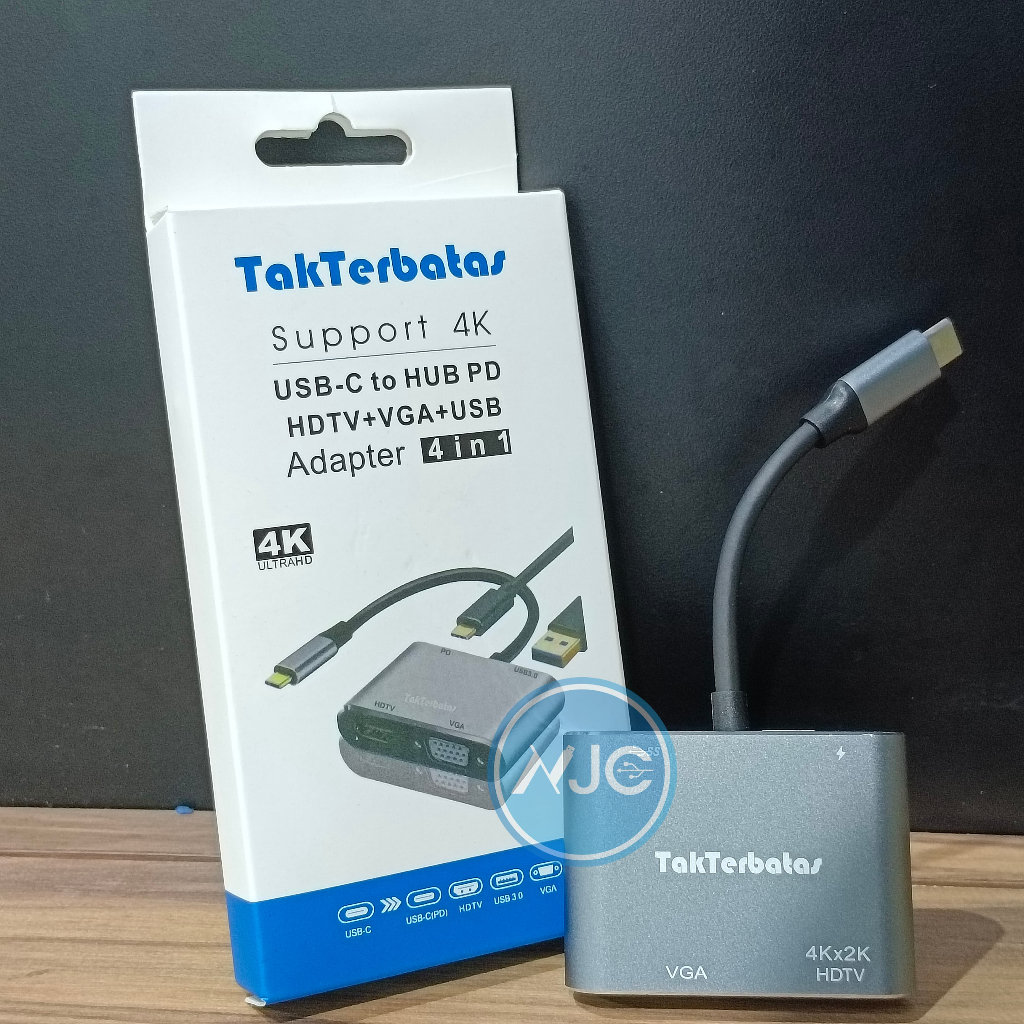 Jual USB HUB TAK TERBATAS TYPE C 4 IN 1 ( VGA + HDMI + TYPE C + USB 3.0 ) | Shopee Indonesia