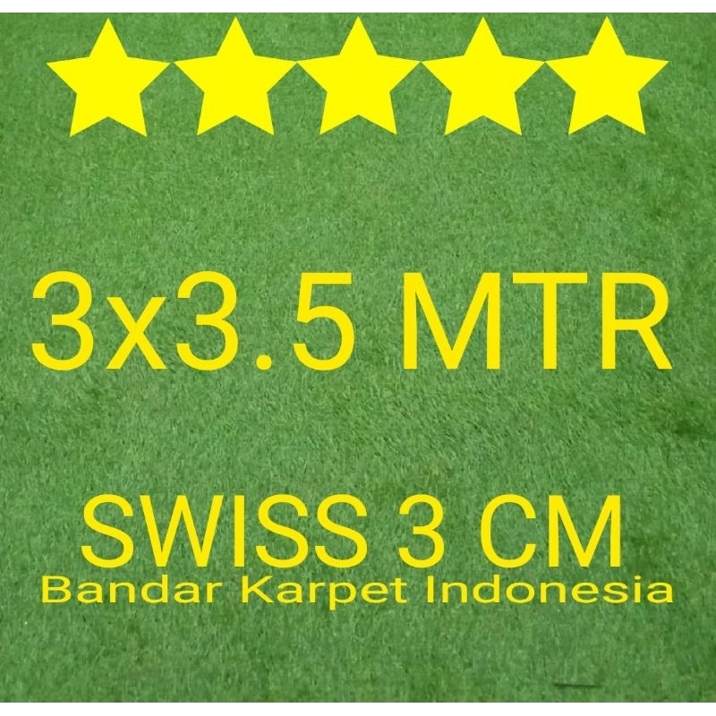 Jual RUMPUT SINTETIS PREMIUM SWISS 3 CM UKURAN 3x3.5 MTR MENYATU HARGA PABRIK | Shopee Indonesia
