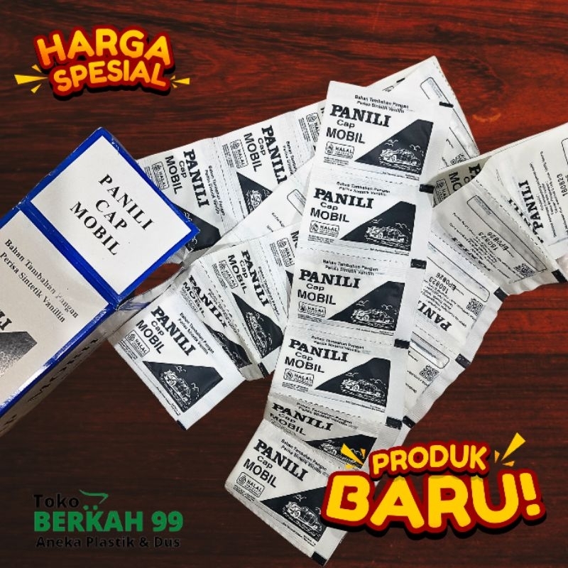 Jual panili cap mobil isi 10 sachet vanili bubuk perisa perasa vanilin ...