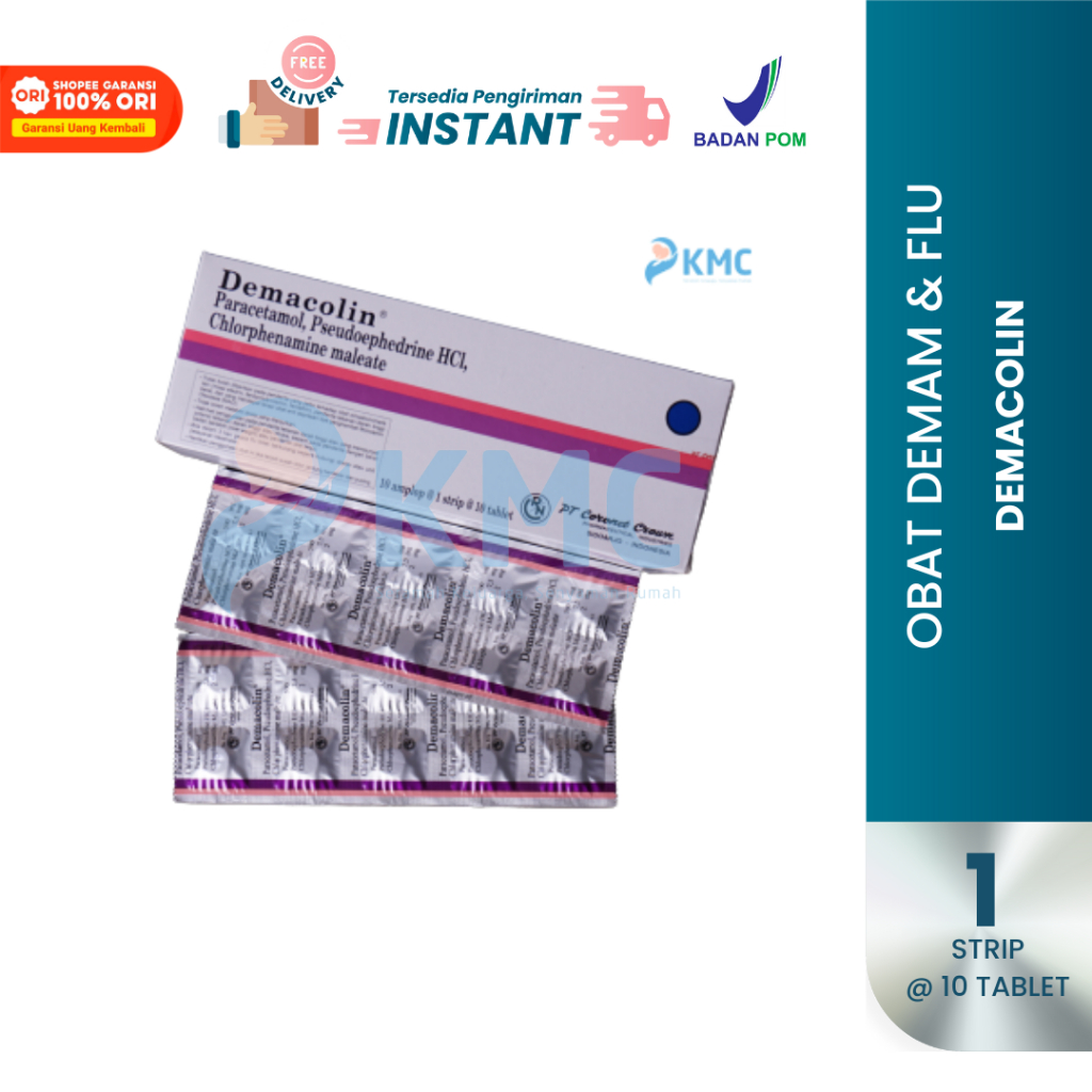 Jual Demacolin strip 10 tablet | Demam dan Pereda Flu | Shopee Indonesia