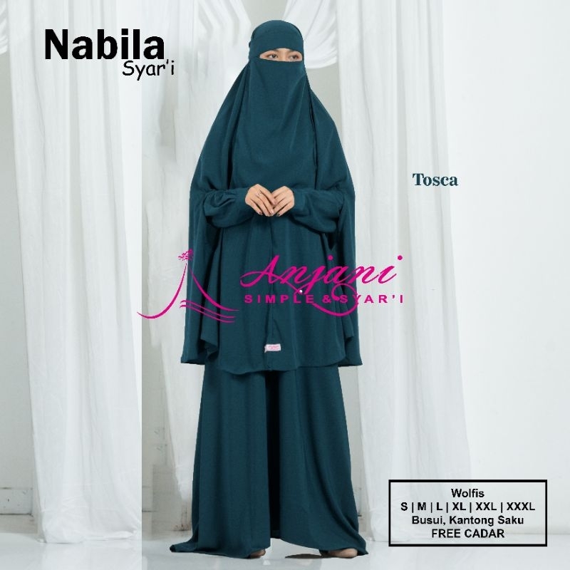 Jual Gamis Polos Nabila Set Syari Gamis Syari Set Khimar Plus Cadar Gamis Syari Polos Set Jilbab ...