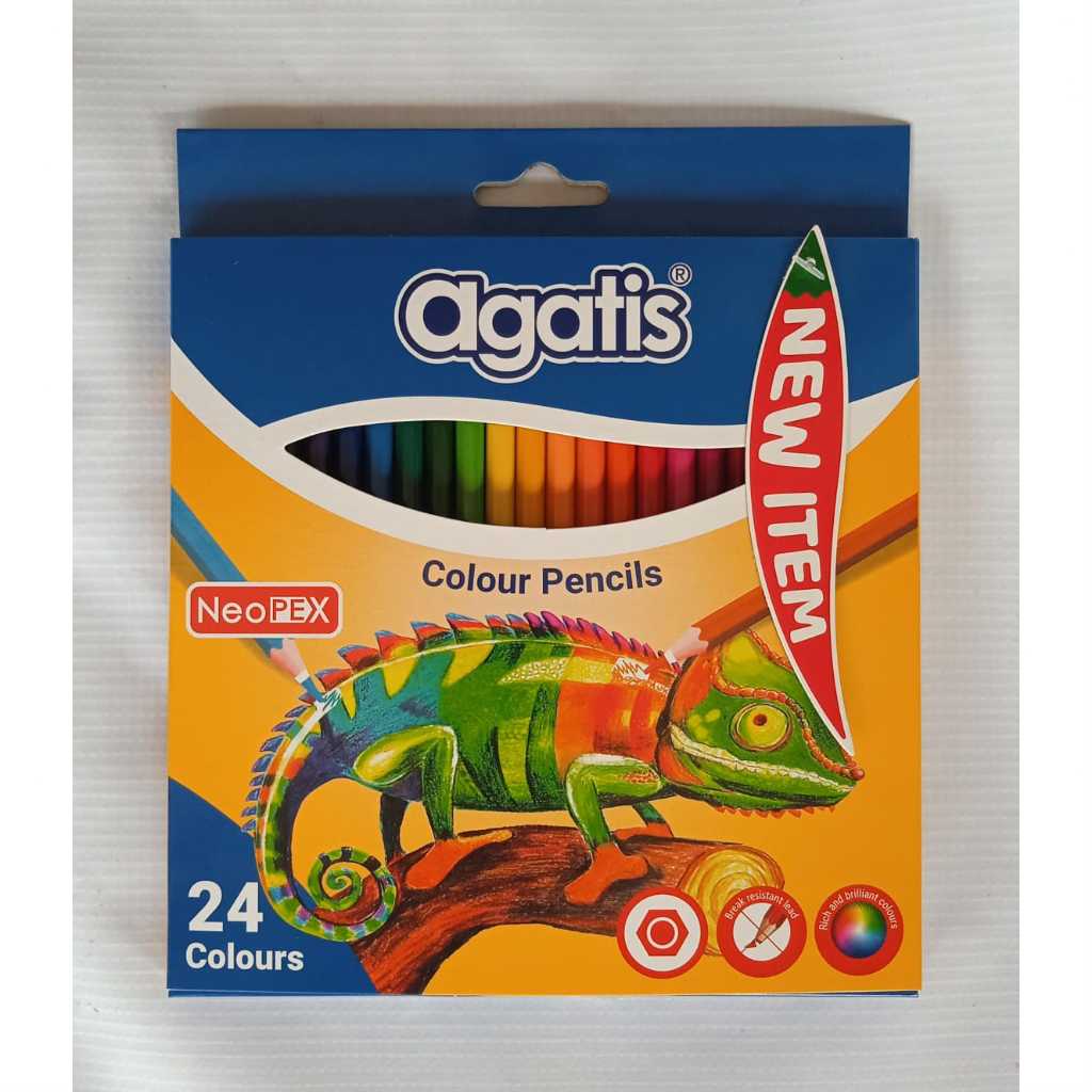 Jual PENSIL WARNA AGATIS NEOPEX PERMANENT 24 WARNA PANJANG | Shopee ...