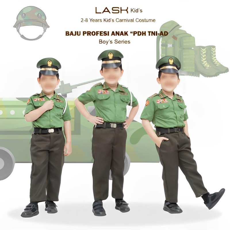 Jual ARTACELIA - Baju PDH TNI AD Anak Laki - Laki Pakaian Dinas Harian Angkatan Darat Custom ...