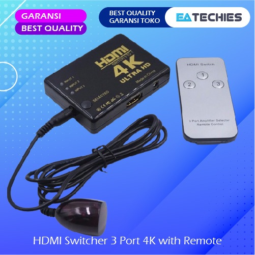 Jual HDMI Switcher 3 Port 4K With Remote / ULTRA HD UHD / HDMI Switch ...
