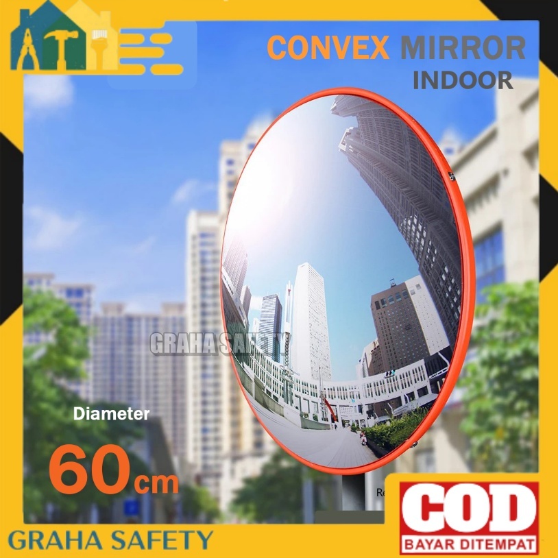 Jual Convex Mirror Indoor 60CM Kaca Cembung / Cermin Cembung Safety Jalan Tikungan / Kaca Lalu ...