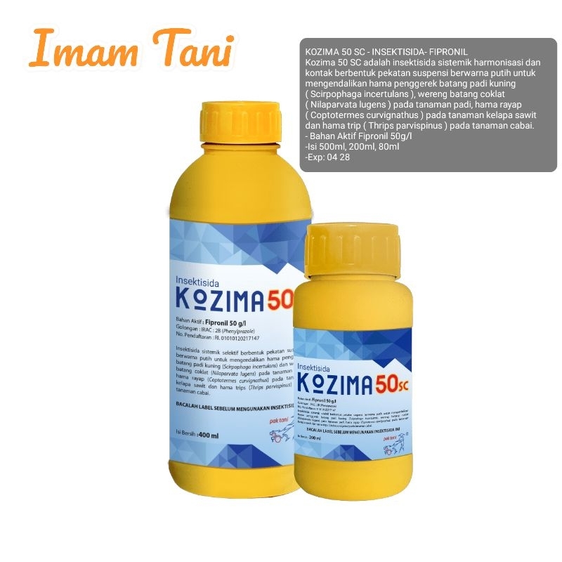 Jual KOZIMA 50 SC - Insektisida - Bahan Aktif Fipronil 50g/l - Pak Tani ...