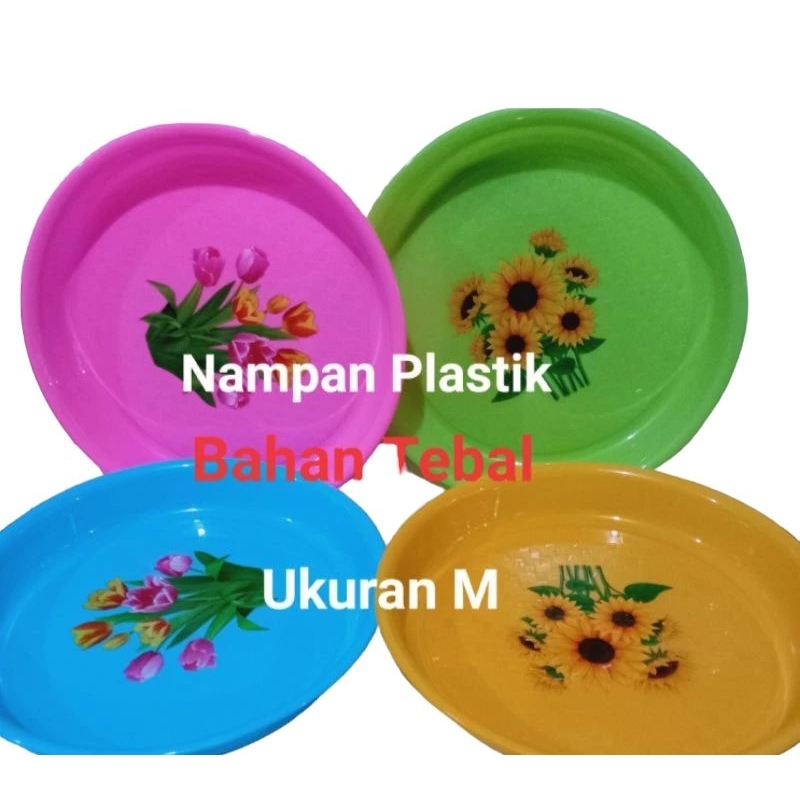 Jual Nampan bulat [ UK , M ] berbahan plastik dengan warna dan motif ...