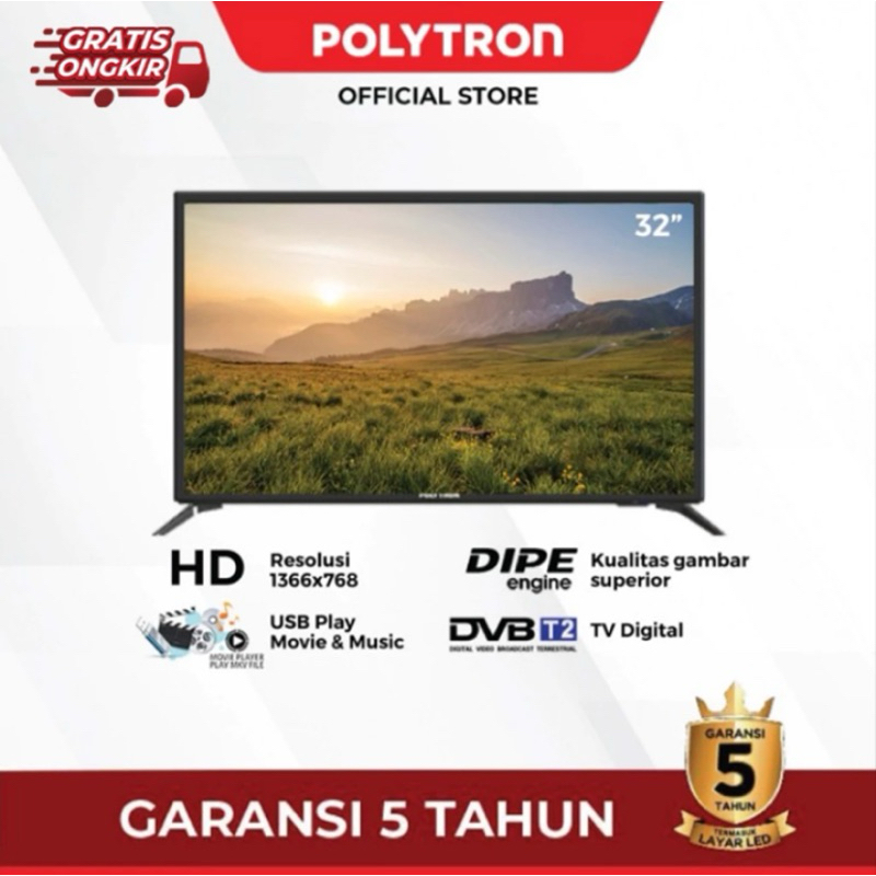 Jual POLYTRON DIGITAL TV | LED TV Polytron 32 inch PLD 32V1853 | Shopee ...