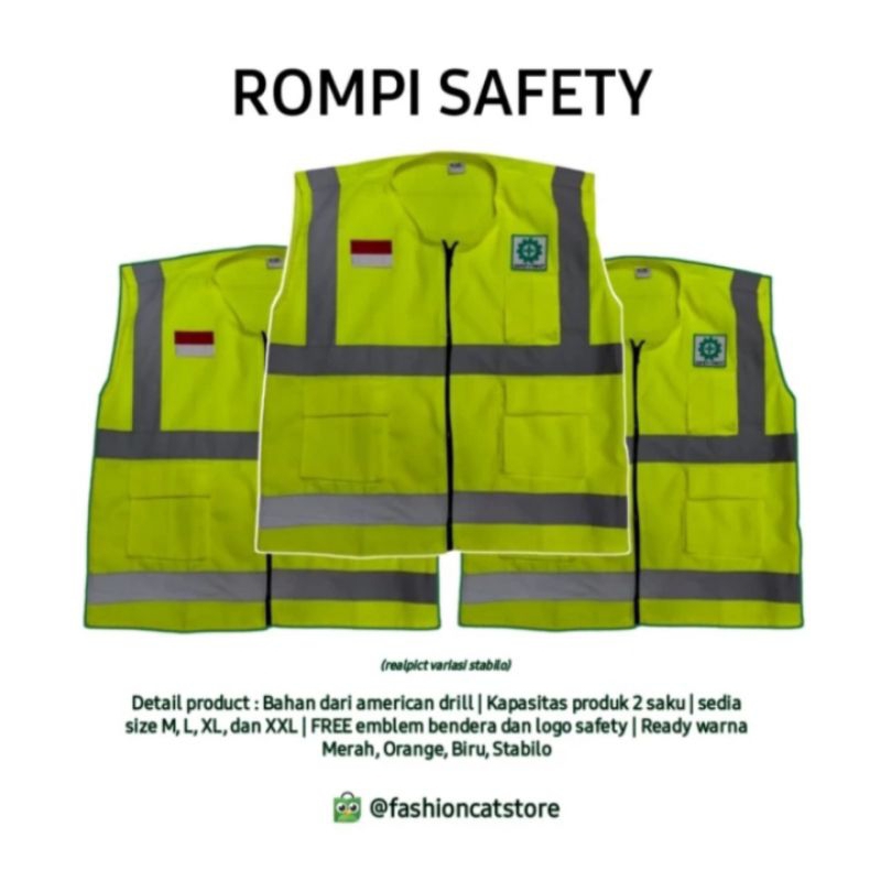 Jual ROMPI SAFETY K3 ROMPI KESELAMATAN ROMPI PROYEK ROMP KERJA | Shopee ...
