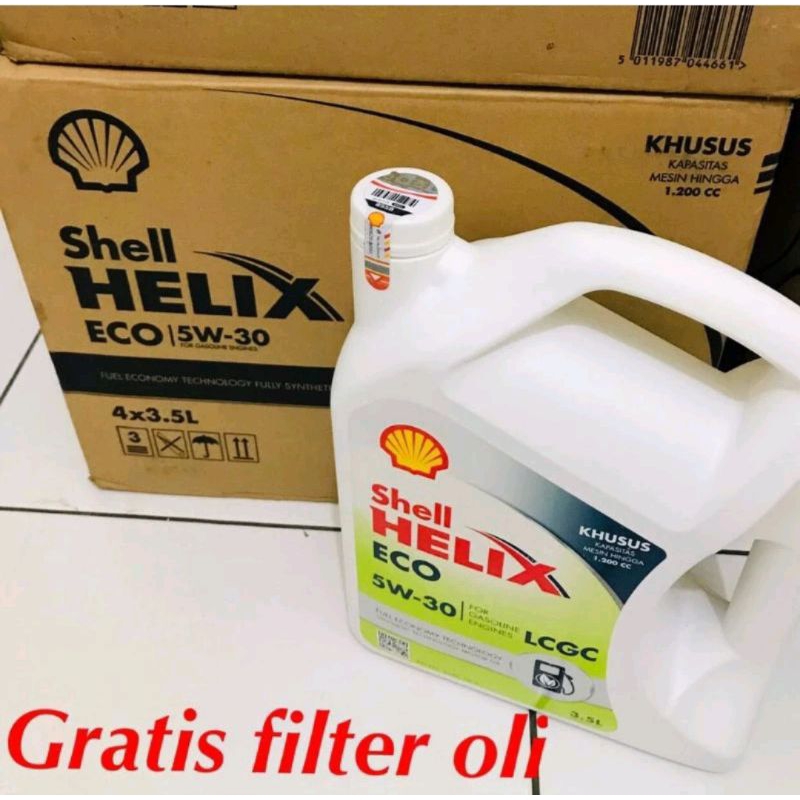 Jual oli shell helix eco 5W-30 3,5 L (gratis filter oli ) | Shopee ...