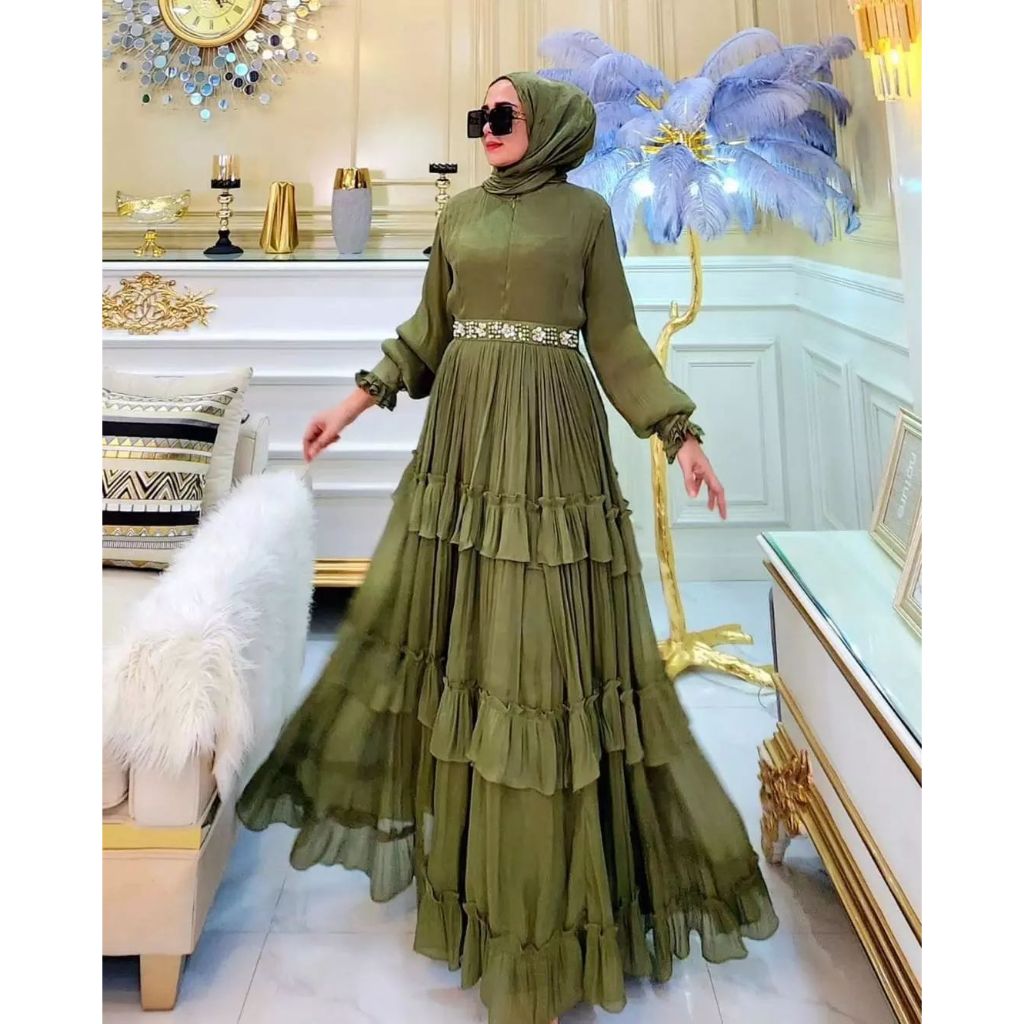 Jual Gamis Muslim Shimmer Terbaru2024 Clarisa dress Fashion Muslim ...