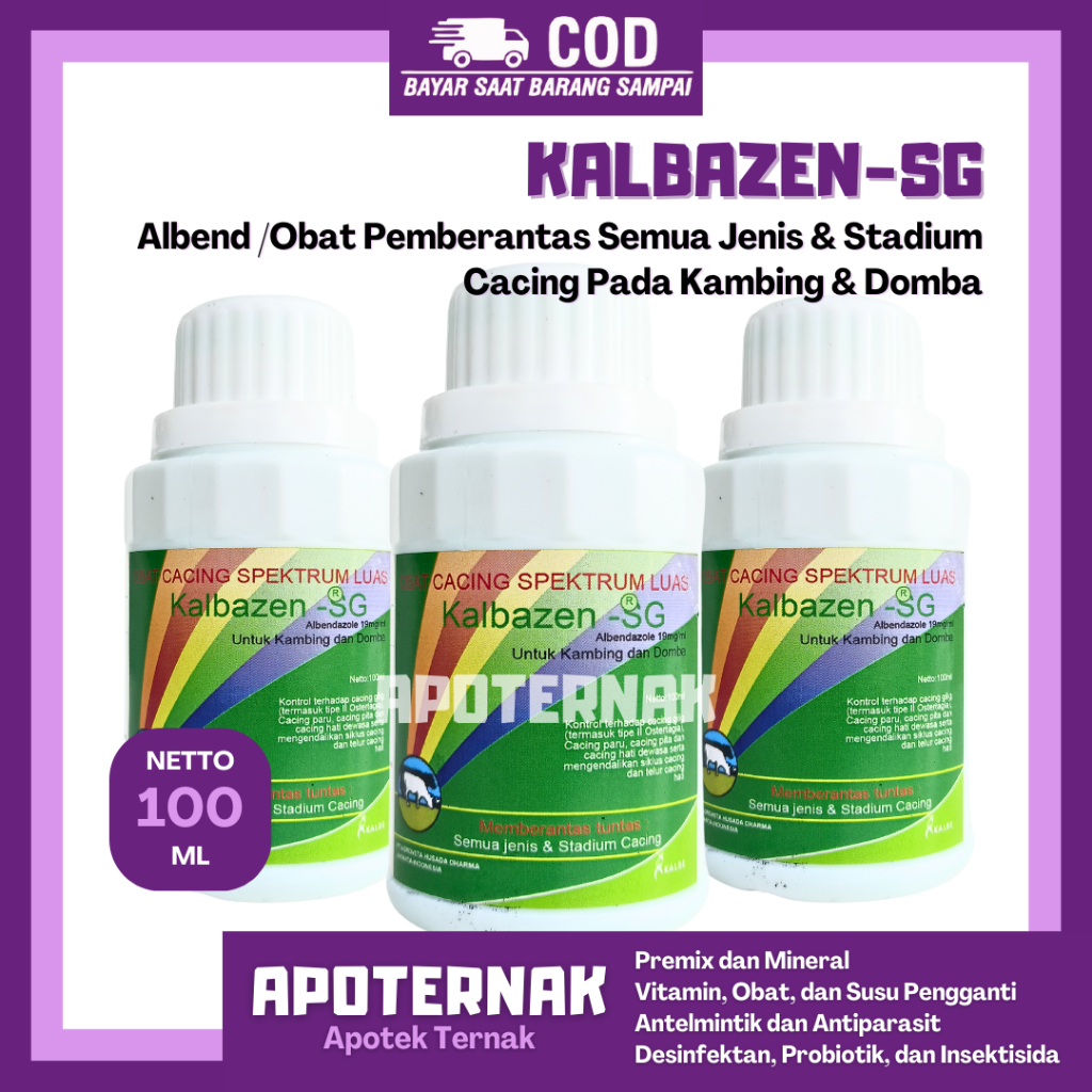 Jual KALBAZEN SG 100 ml - Obat Cacing Oral Semua Jenis & Stadium Cacing ...