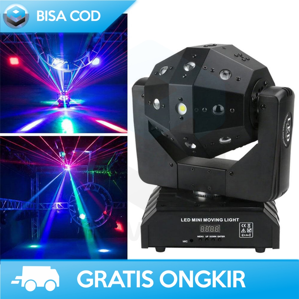 Jual LAMPU PROYEKTOR DISCO PUTAR PANGGUNG LED MOVING HEAD BEAM PARTY ...