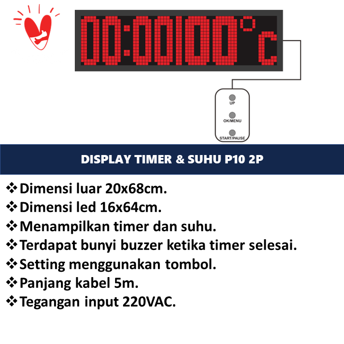 Jual Display Timer Dan Suhu Jiujitsu P10 2P | Shopee Indonesia