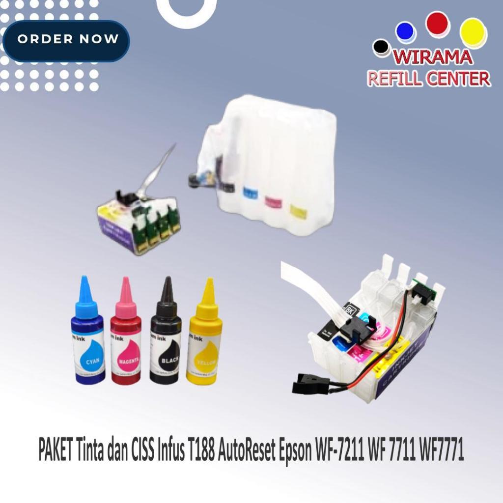 Jual PAKET Tinta dan CISS Infus T188 AutoReset Epson WF-7211 WF 7711 WF7771 | Shopee Indonesia