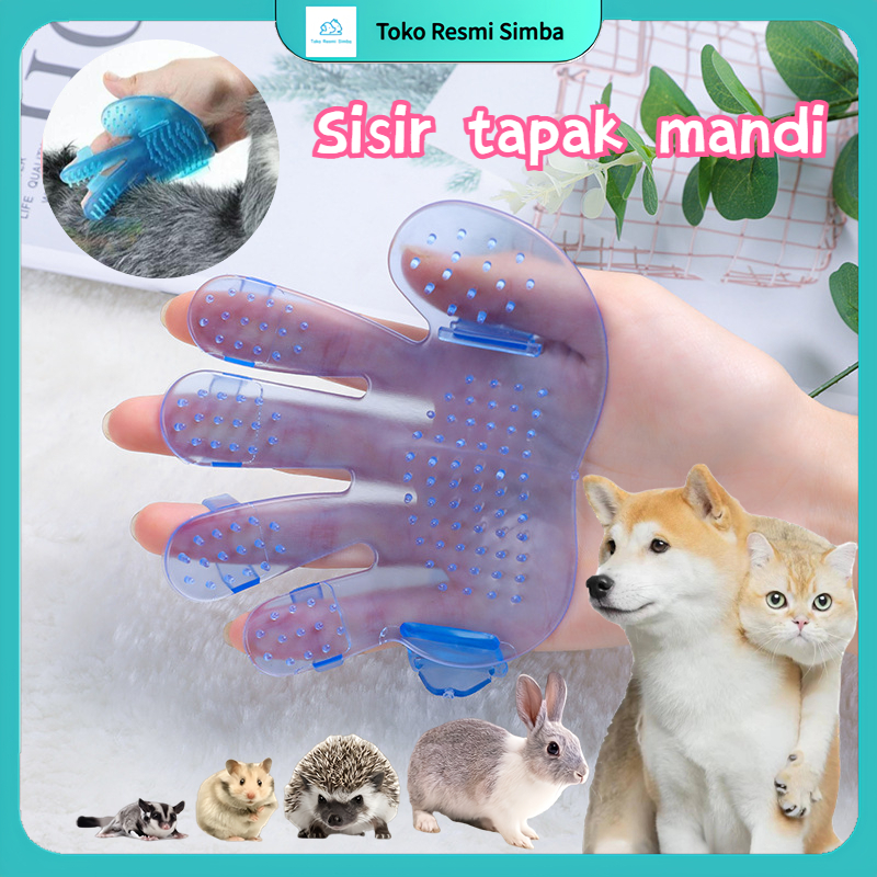 Jual kucing anjing sikat telapak tangan pijat peralatan mandi perawatan ...