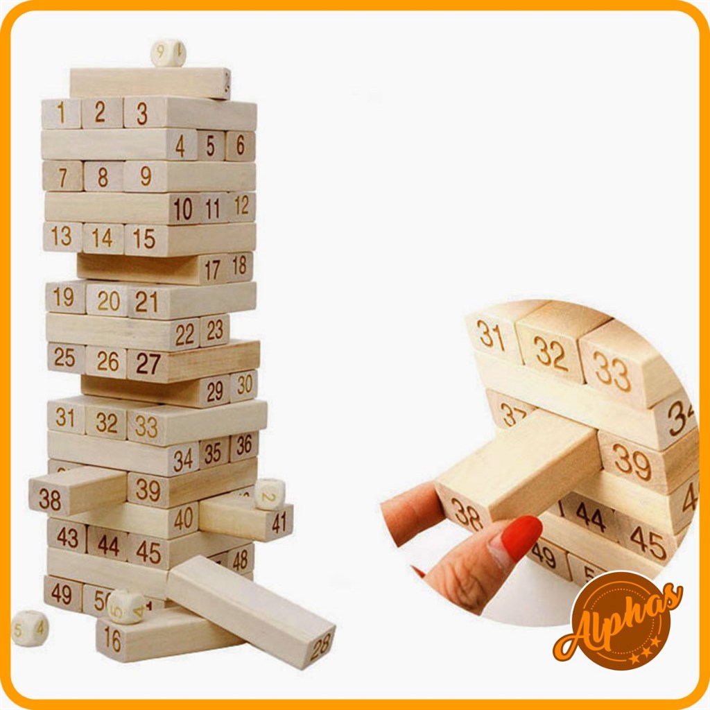 Jual PERMAINAN BALOK KAYU WOODEN TOWER BLOCKS MAINAN EDUKASI SUSUN ...