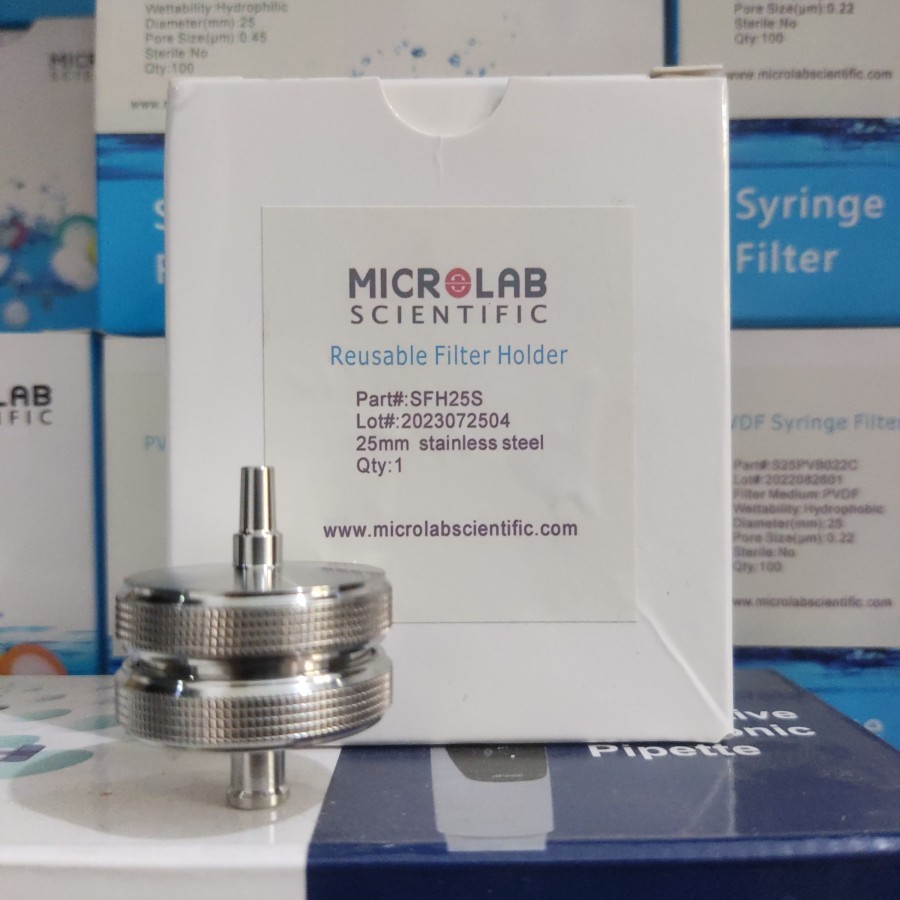 Jual Reusable Stainless Steel Syringe Filter Holder for Membrane; 25 mm ...
