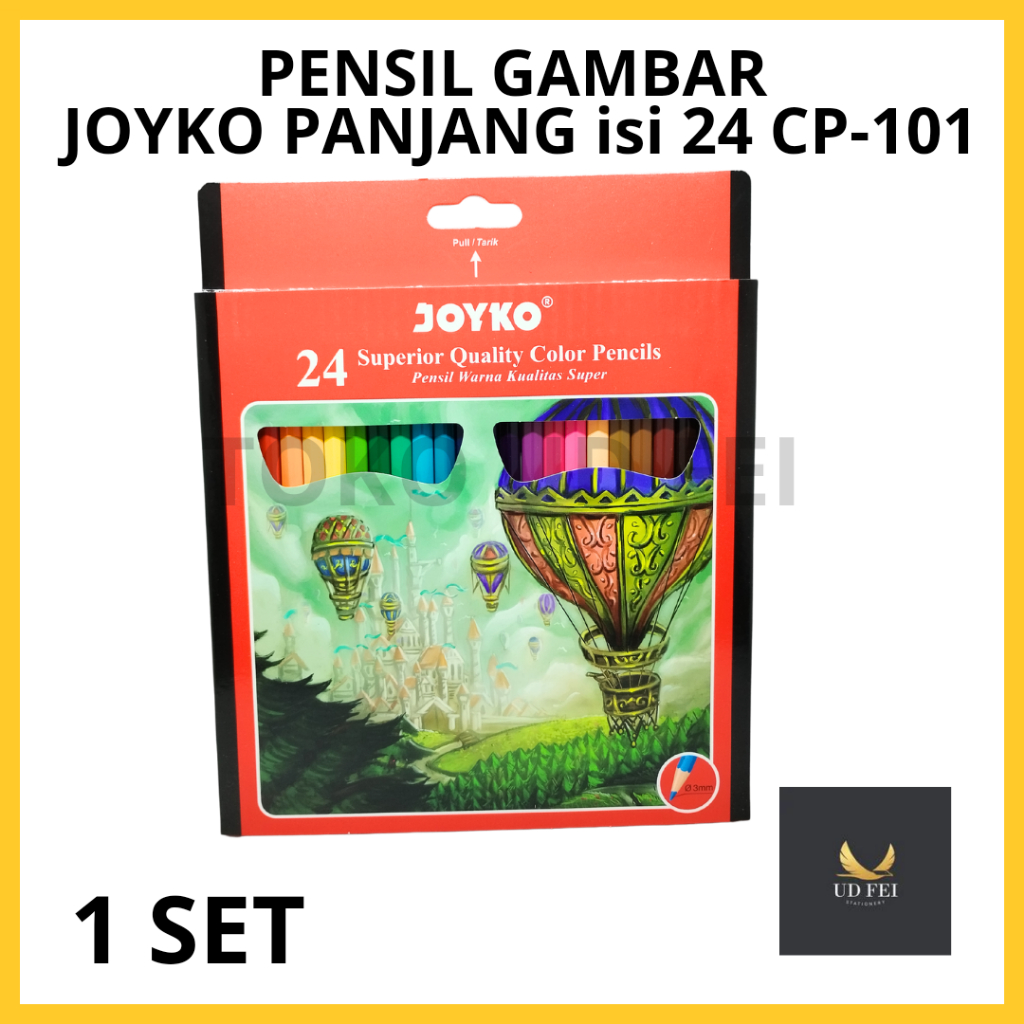 Jual (1 SET) Pensil Gambar Joyko CP 101 / Pensil gambar Joyko 24 warna / Pensil warna joyko isi ...