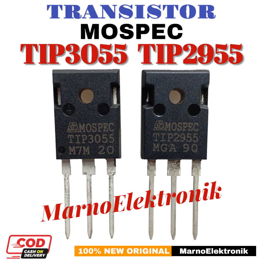Jual TRANSISTOR TR MOSPEC TIP3055 TIP2955 1 SET ASLI ORI ORIGINAL | Shopee Indonesia