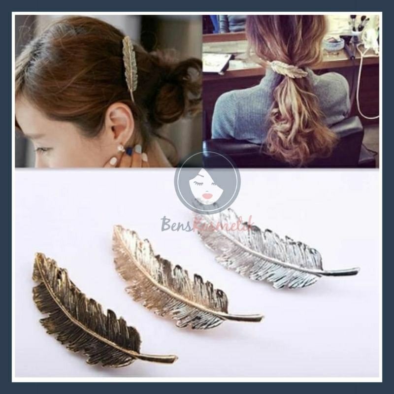 Jual Jepit Rambut Bobby Pin Model Daun Bulu untuk Wanita - JPBL-01 ...