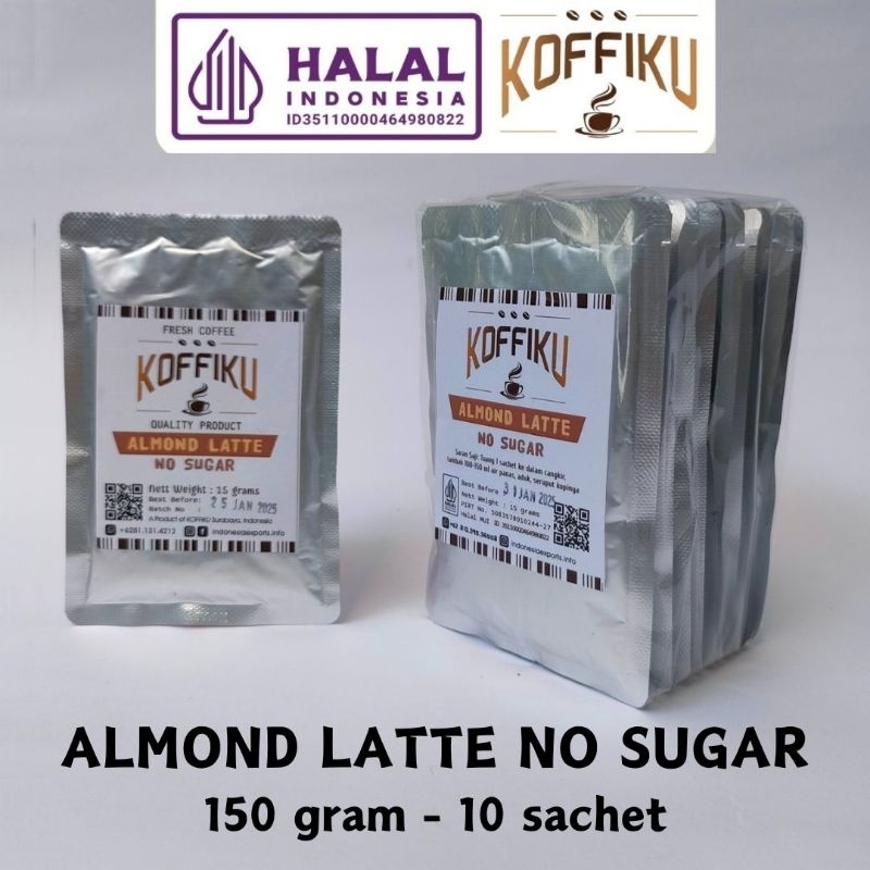Jual KOFFIKU Kopi Instan Tanpa Gula ALMOND LATTE 150 gr Enak Murah ...
