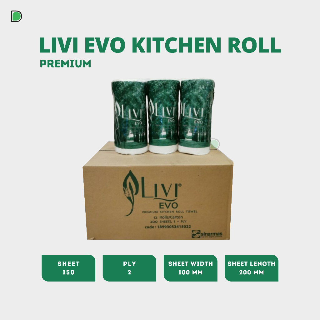 Jual (Grab/Gosend) Tissue LIVI Evo Premium Kitchen Roll Towel 200's ...