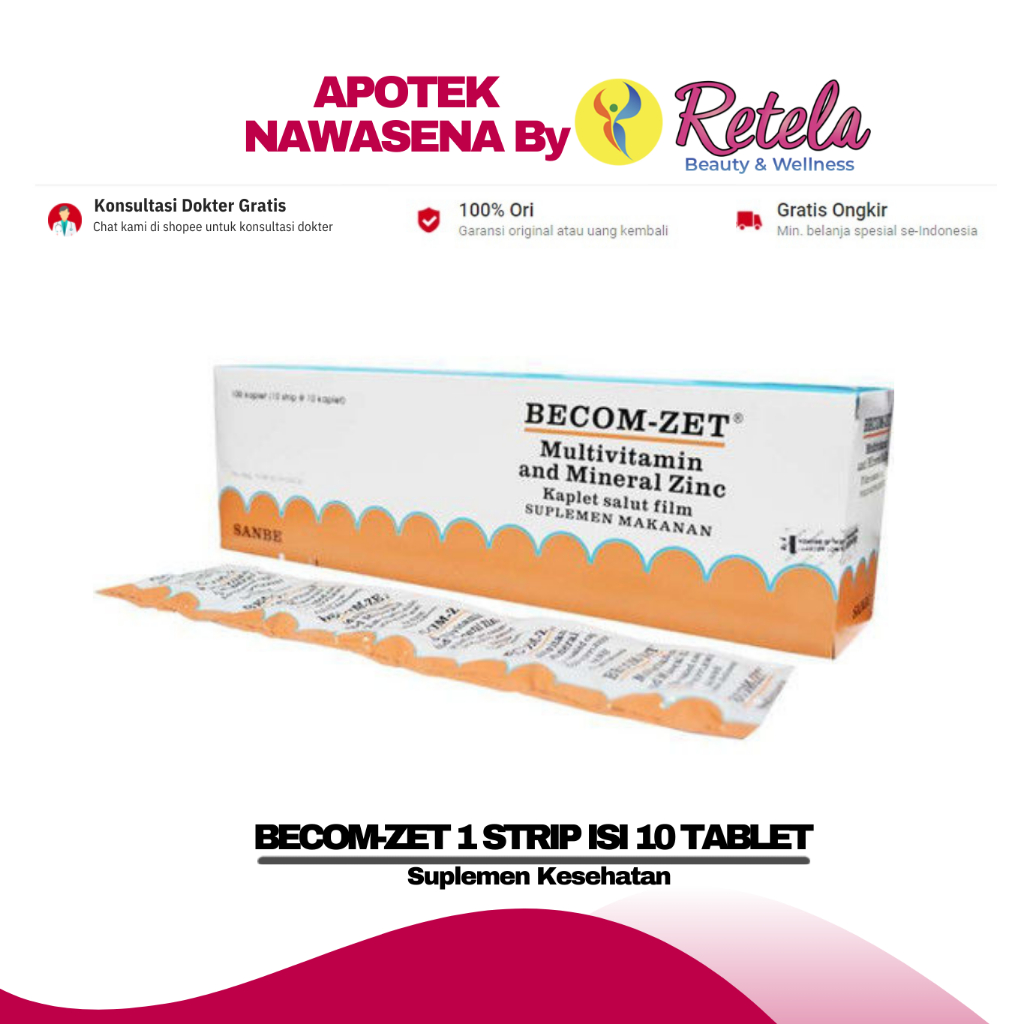 Jual BECOM-ZET 1 STRIP ISI 10 TABLET | Shopee Indonesia