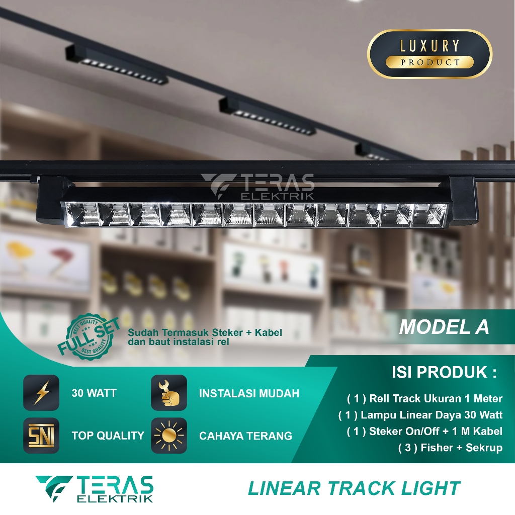 Jual Paket lampu sorot rel 30 watt linear bar tracklight 1 set | Shopee Indonesia