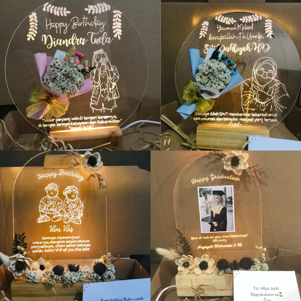 Jual Custom Akrilik I Kado Aesthetic I Akrilik bunga I Akrilik kubah I ...