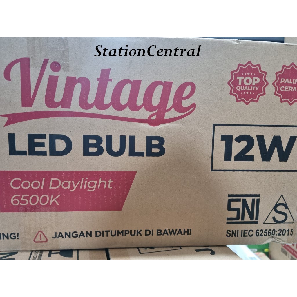Jual VISERO VINTAGE 12W / 12 Watt ( 1 DUS / 1 KOLI Isi 100 pcs ) Lampu Bohlam Led Bulb E27 Putih ...