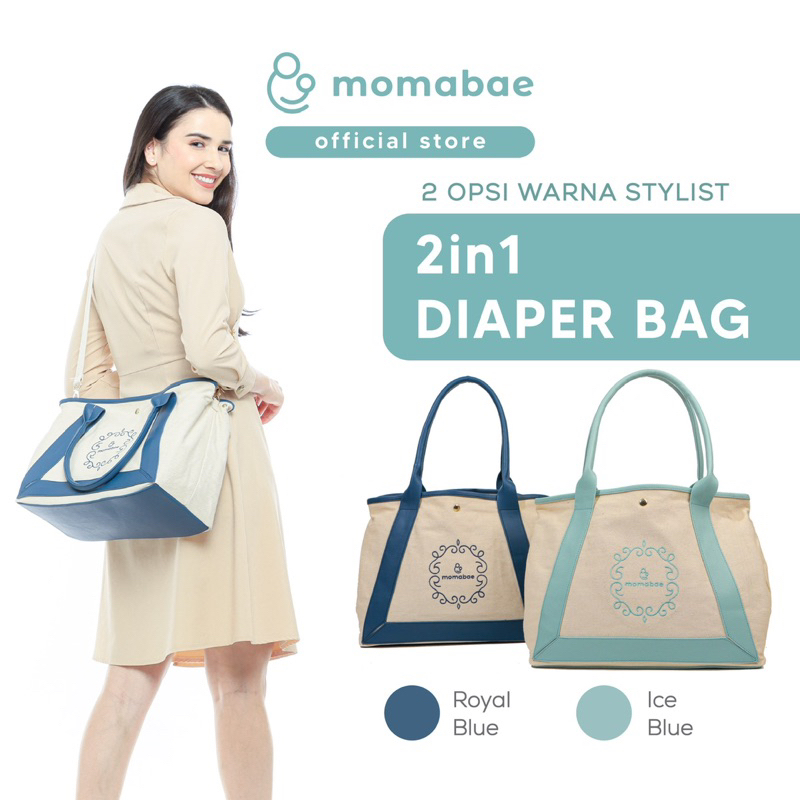 Jual Momabae Diaper Bag 2 in 1 | Tas Bayi Multifungsi | Shopee Indonesia