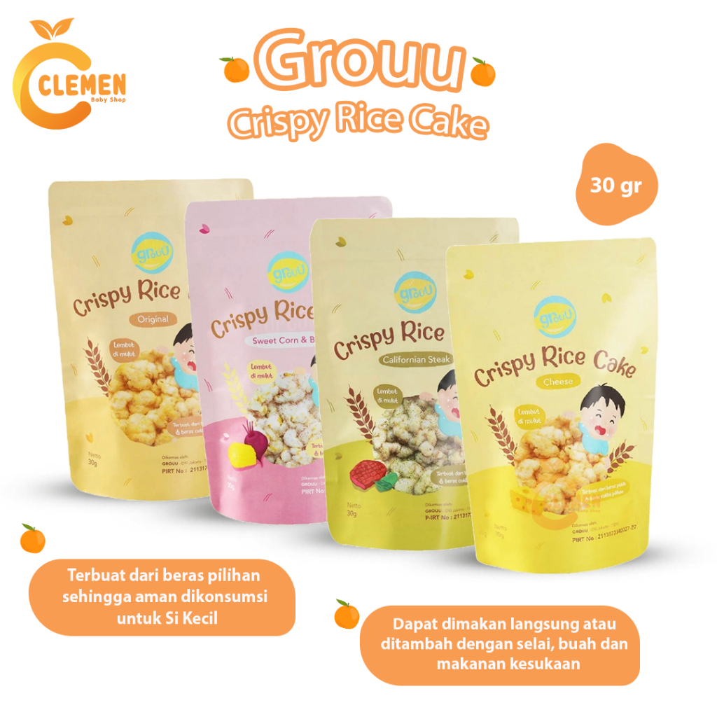 Jual Grouu - Crispy Rice Cake 30gr (Cemilan Bayi & Anak) | Shopee Indonesia