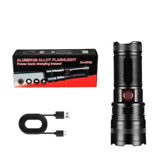 Jual Senter LED Super Terang Jarak Jauh 2000 meter Zoomable Senter Anti Air Senter LED USB C ...