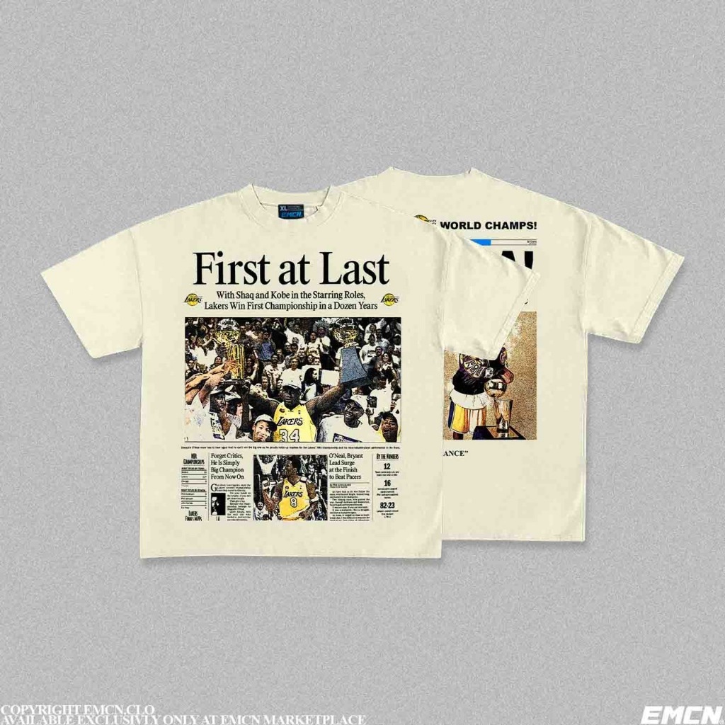 Jual EMCN Oversized Tee Lakers First at Last | Shopee Indonesia