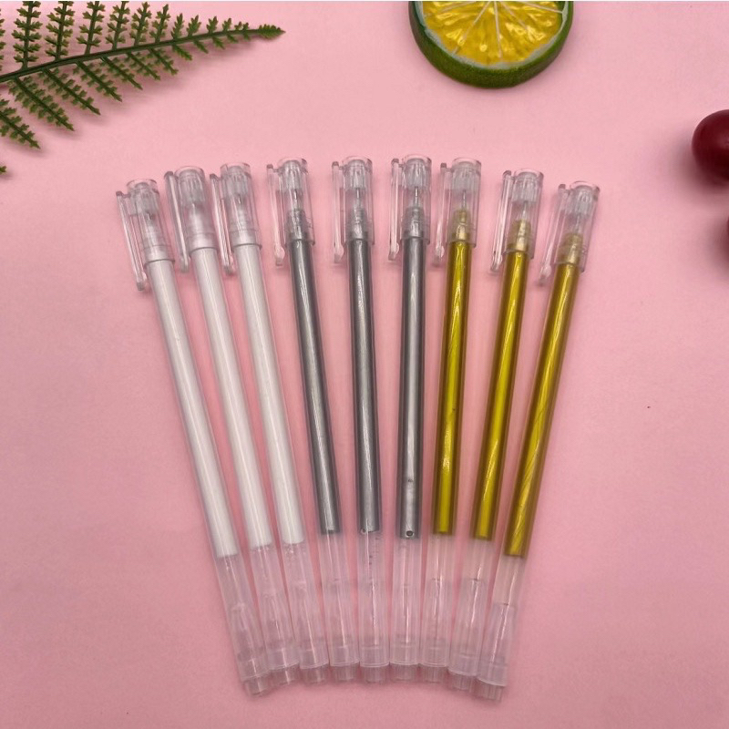 Jual Pulpen Tinta Warna Putih Emas Silver Gel Metalic Alat tulis murah ...