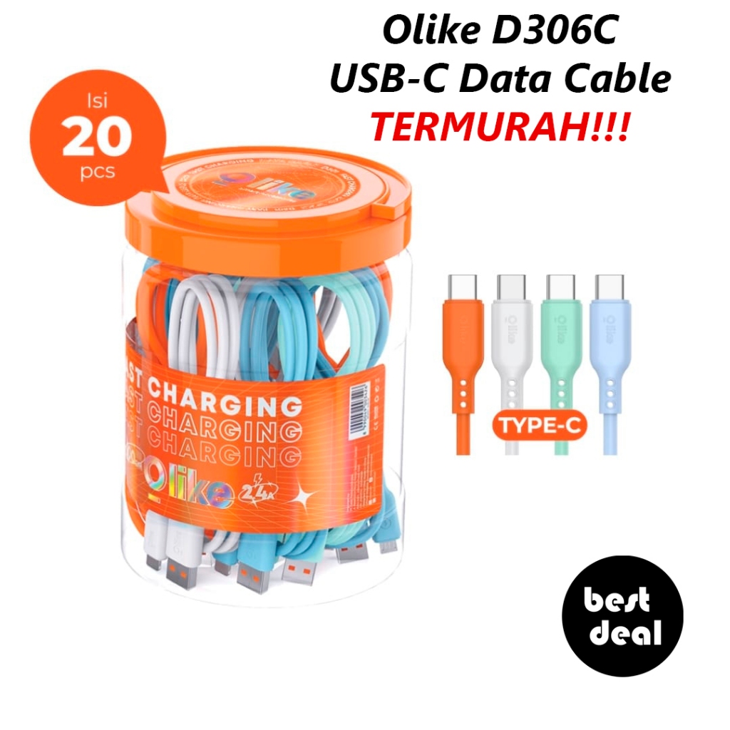 Jual Olike D306 (D306C) USB-C Kabel Data Cable (isi 20 Pcs) spt RBC100S ...