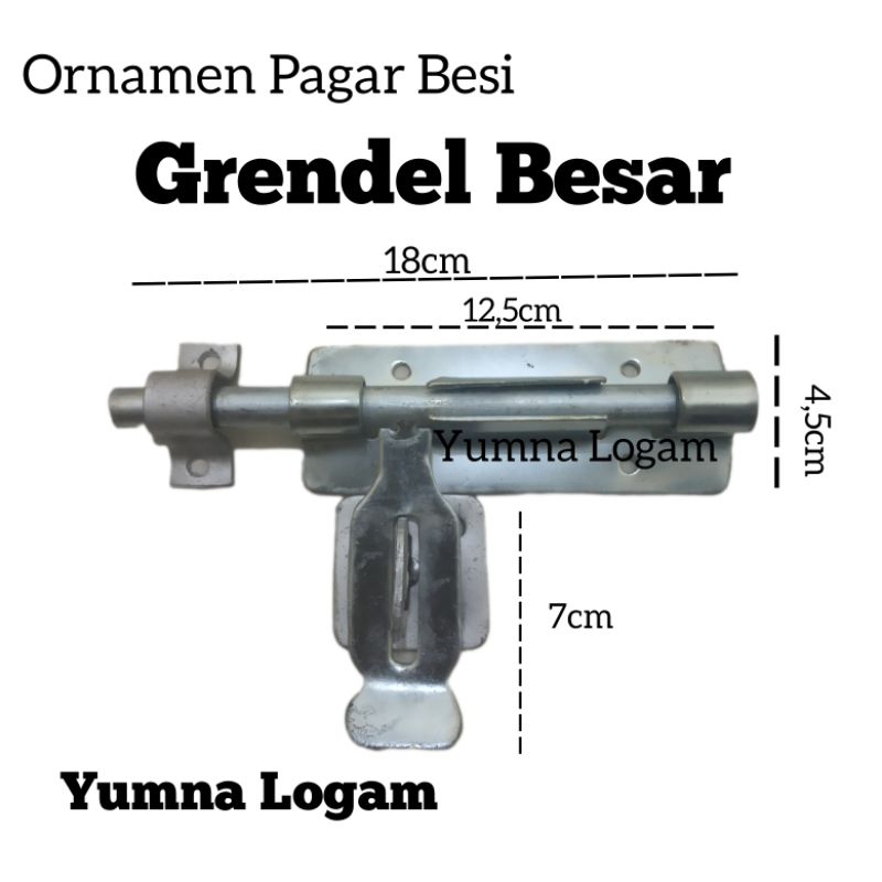 Jual grendel besar/slot samping ornamen pagar besi tempa | Shopee Indonesia