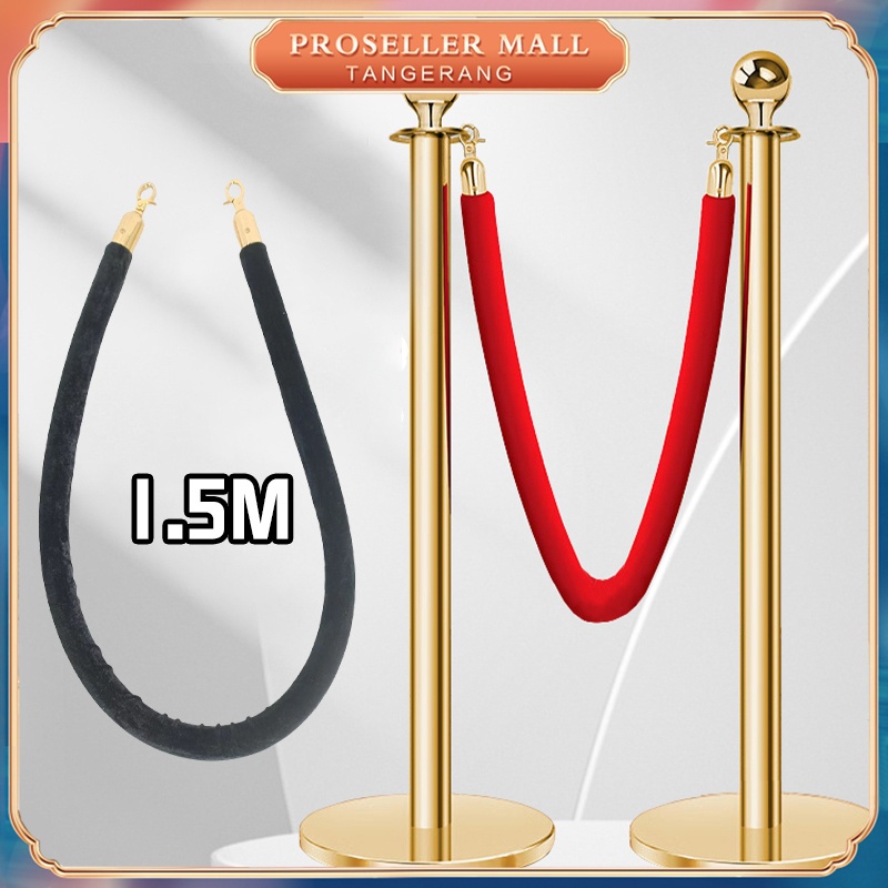 Jual 1.5m Tali Tiang Antrian Warna Merah Atau Hitam Tali Pembatas Tiang ...