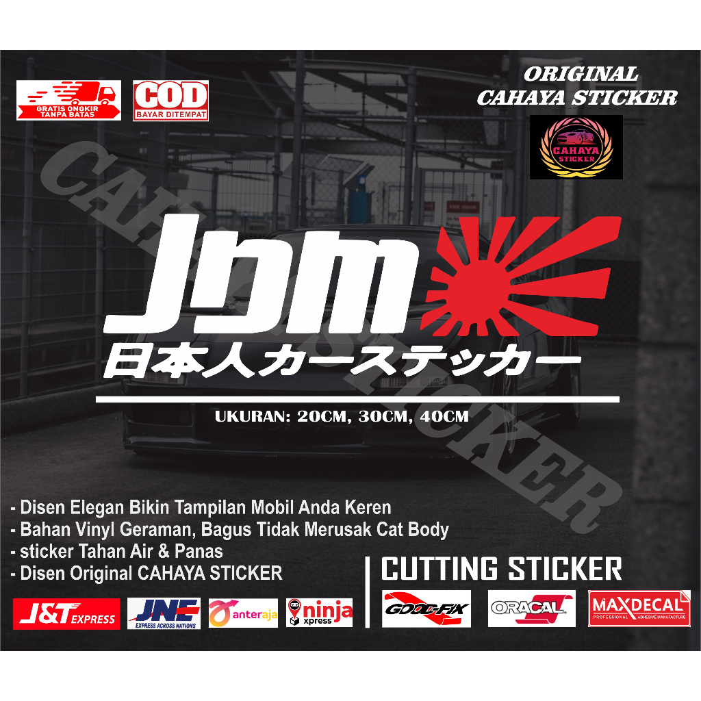 Jual sticker mobil sticker kaca mobil sticker jdm mande in jepang ...
