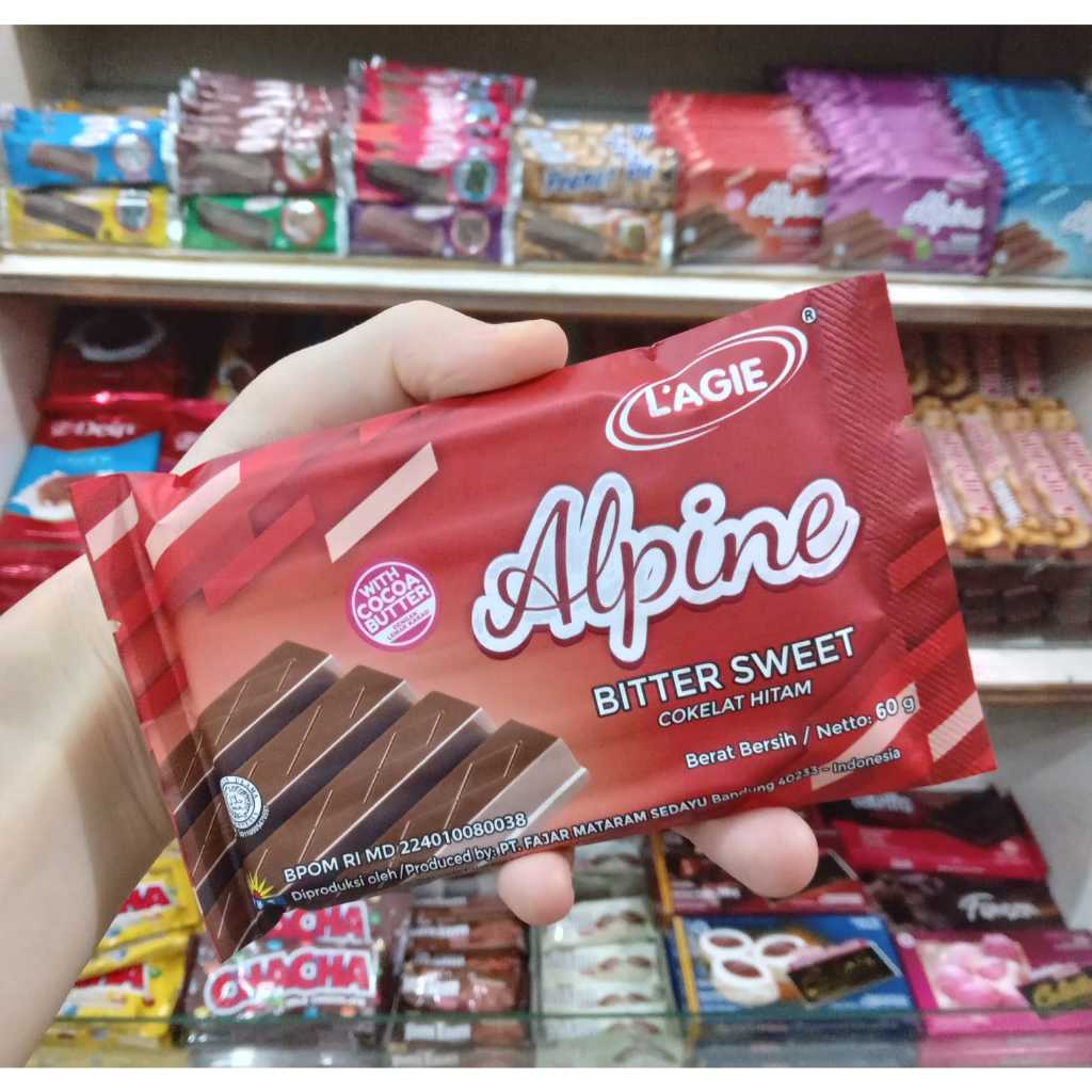 Jual COKELAT HITAM L'AGIE ALPINE BITTER SWEET CHOCOLATE BAR / COKELAT ...