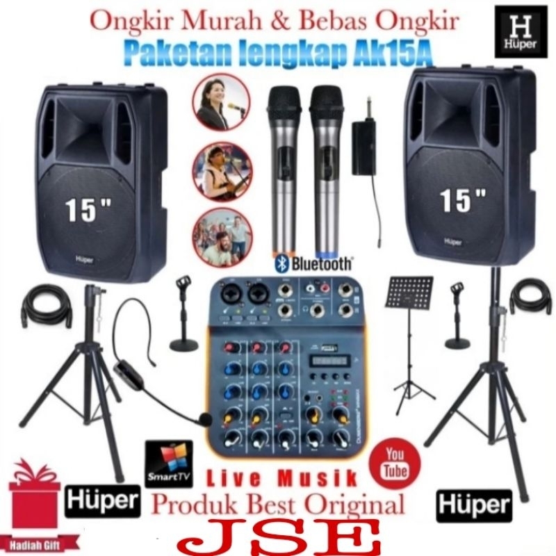 Jual Paket Sound system 15 inch Huper Ak15A Original Live Musik vokal ...