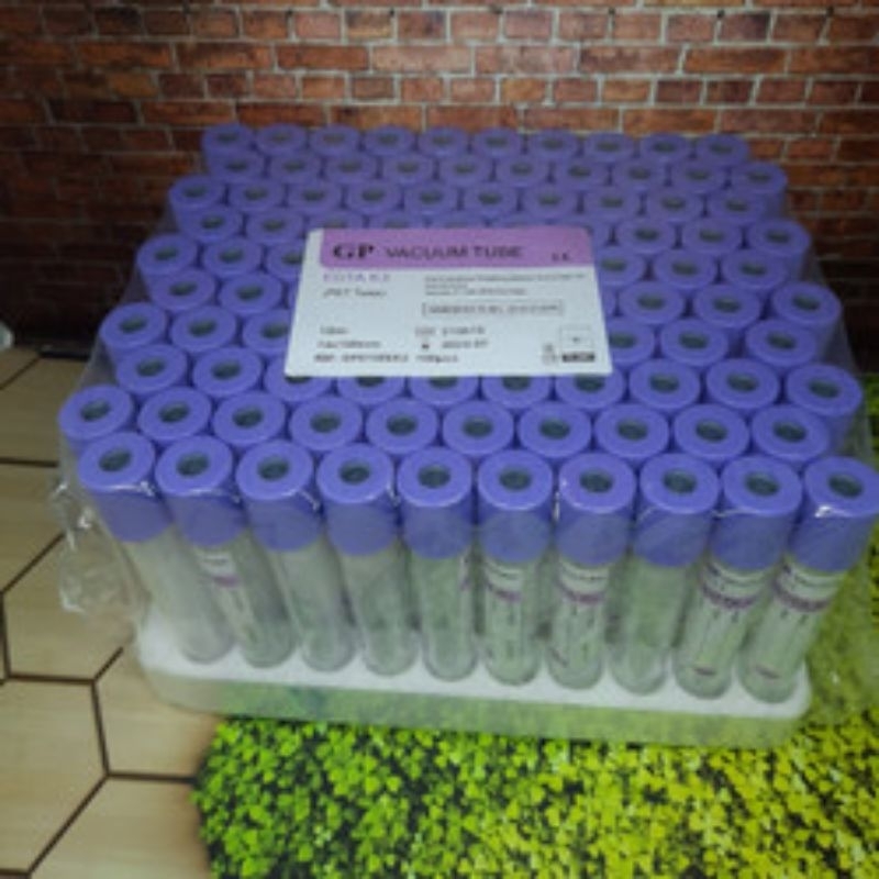 Jual Tabung sample darah EDTA 3ml Vacuntainer EDTA 3ml vacuum tube EDTA ...