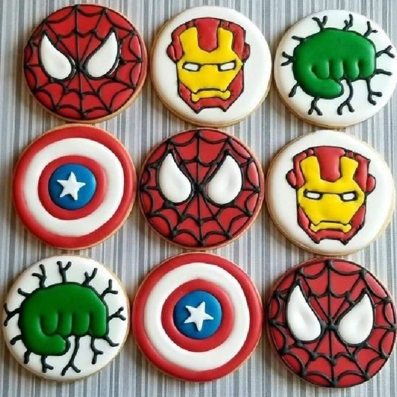 Jual IHANALICIOUS Butter Cookies Tema AVENGERS Superhero Iron Man Thor ...