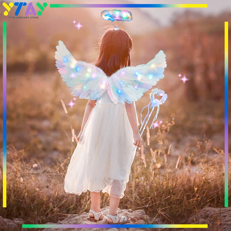 Jual 3in1 Kids Angel Costume Set/Bando Malaikat Headband Led/Kostum ...